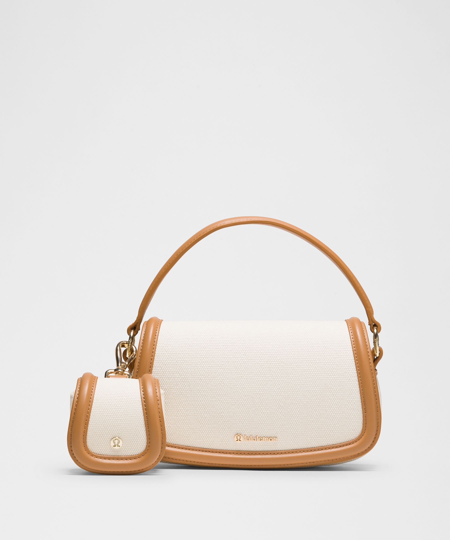 Lululemon Canvas Mini Bag In Natural/Chestnut Brown - 60% Off